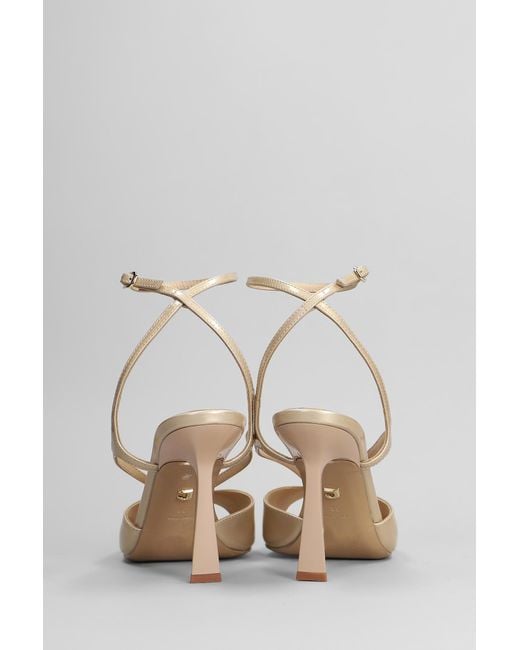Lola Cruz Streep Heel 95 Sandals In Powder Leather | Lyst