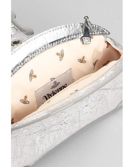 Vivienne Westwood Amber Clutch Clutch In Silver Leather in Gray | Lyst