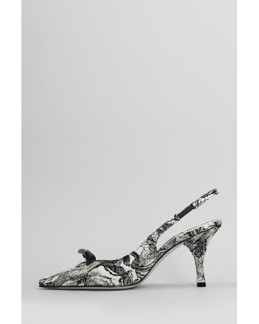 Roberto Festa Marigold Pumps In White Fabric in Metallic | Lyst
