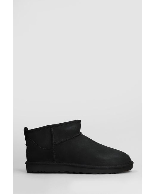UGG Classic Ultra Mini Low Heels Ankle Boots In Black Suede for Men | Lyst