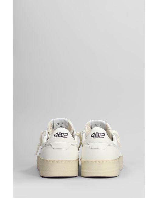 4b12 Hyper Sneakers In White Leather for Men | Lyst