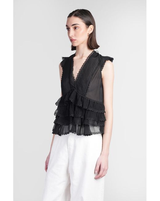 Alice + Olivia Blanche Topwear In Black Cotton | Lyst