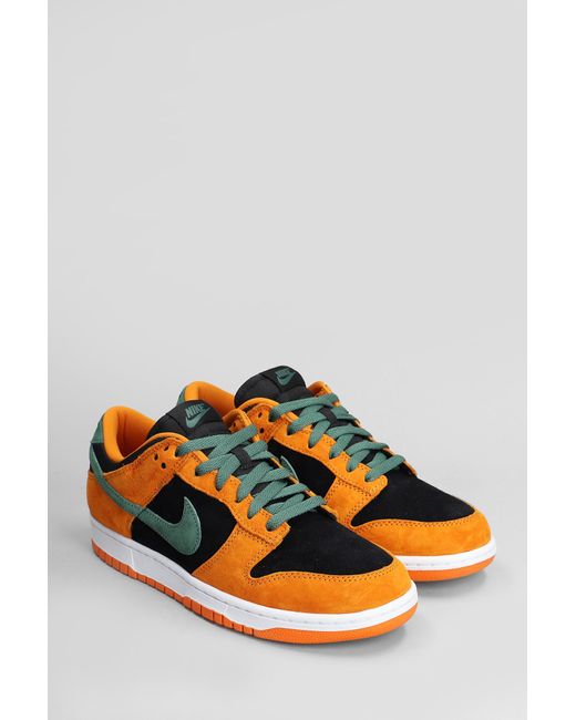 Nike Dunk Low Sneakers In Orange Suede for Men | Lyst