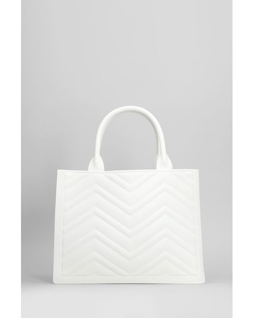 Marc Ellis Flat Buby Wave M Shoulder Bag In White Rubber/plasic | Lyst