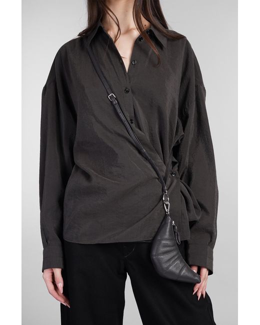 Lemaire Crossiant Coin Shoulder Bag In Brown Leather in Gray | Lyst