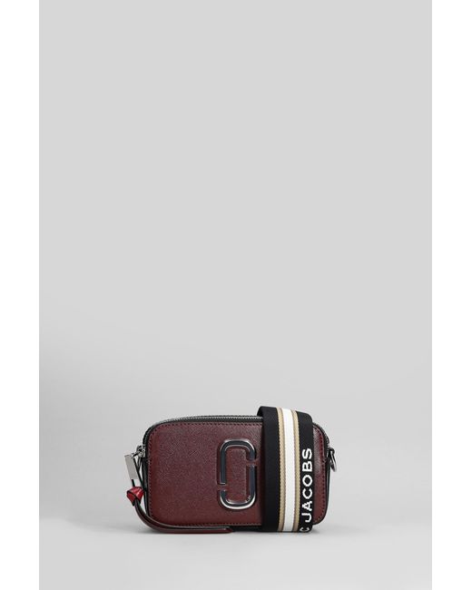 Marc Jacobs The Snapshot Shoulder Bag In Bordeaux Leather in Red | Lyst
