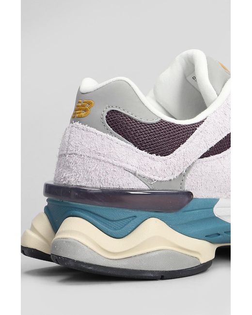 New Balance 9060 Sneakers In Viola Suede And Fabric in White | Lyst