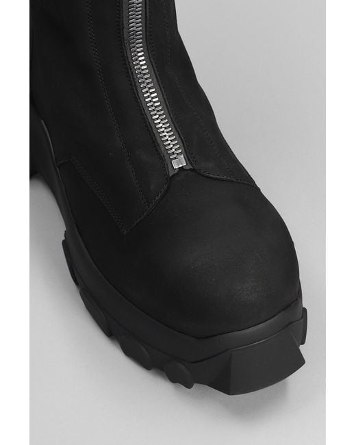 Rick Owens Moto Turbo Tractor Combat Boots in Black for Men | Lyst