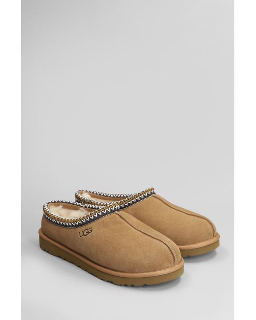 UGG Tasman Slipper-mule In Leather Color Suede in Gray for Men | Lyst