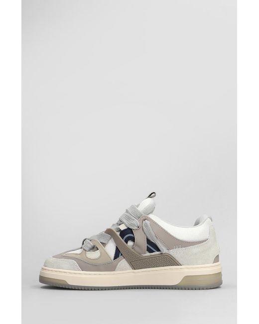 Represent Bully Sneakers In Grey Suede And Leather in White for Men | Lyst