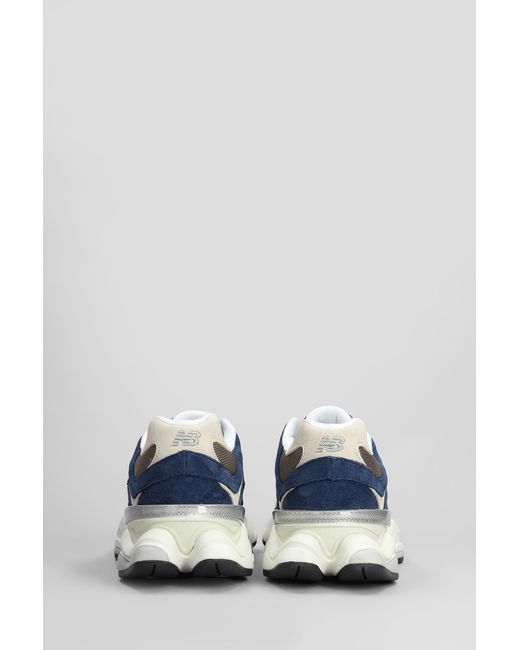 New Balance 9060 Sneakers In Blue Suede And Fabric in White for Men | Lyst