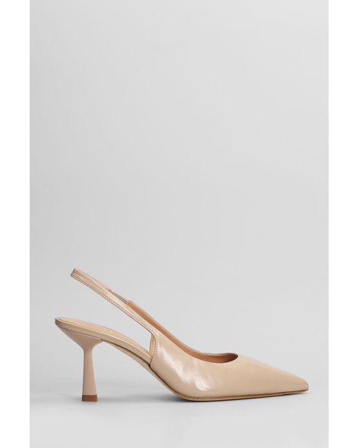 Chantal Pumps In Taupe Leather in Gray | Lyst