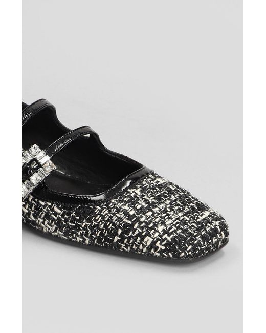 Chantal Ballet Flats In Black Wool in Gray | Lyst