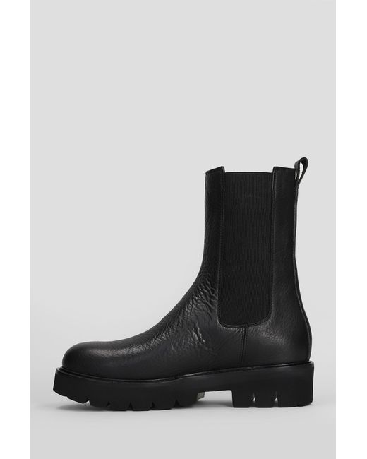Anna F. Combat Boots In Black Leather | Lyst