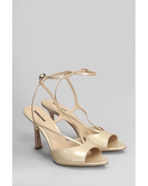 Lola Cruz Streep Heel 95 Sandals In Powder Leather | Lyst