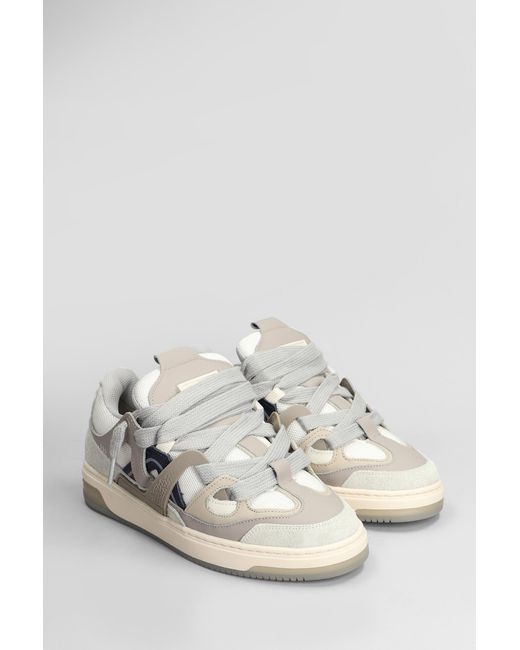 Represent Bully Sneakers In Grey Suede And Leather in White for Men | Lyst