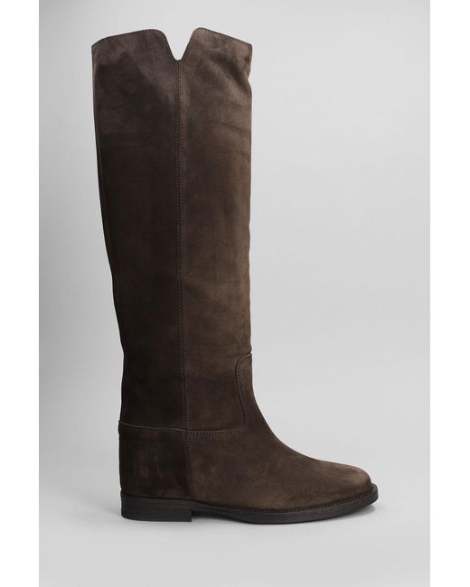 Via Roma 15 In Dark Brown Suede in Black | Lyst