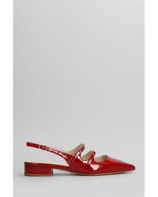 Anna F. Ballet Flats In Red Patent Leather | Lyst