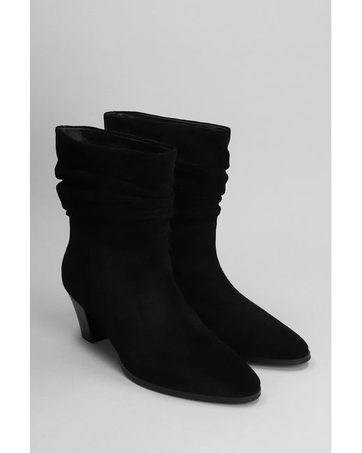 Bibi Lou High Heels Ankle Boots In Black Suede Lyst
