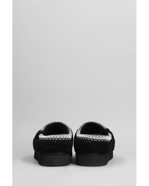 UGG Tasman Maxi Curly Slipper-mule In Black Wool | Lyst