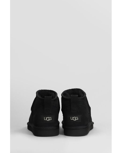 UGG Classic Ultra Mini Low Heels Ankle Boots In Black Suede for Men | Lyst