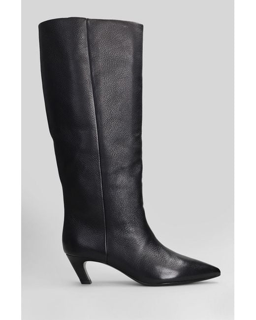 Ash Violet High Heels Boots In Black Leather | Lyst