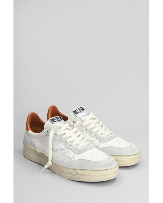 4b12 Hyper Sneakers In White Suede And Leather for Men | Lyst
