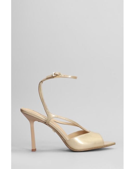 Lola Cruz Streep Heel 95 Sandals In Powder Leather | Lyst