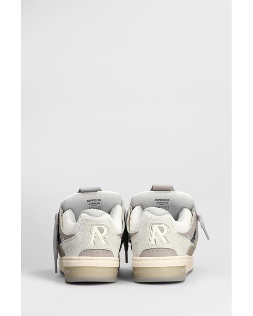 Represent Bully Sneakers In Grey Suede And Leather in White for Men | Lyst