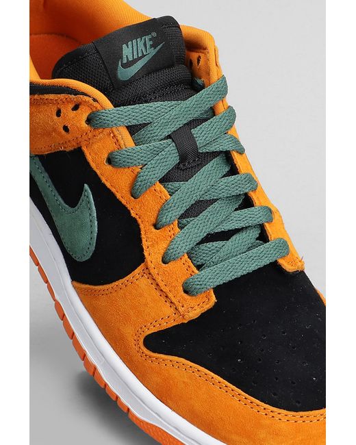Nike Dunk Low Sneakers In Orange Suede for Men | Lyst