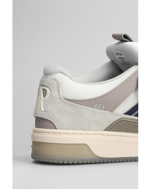 Represent Bully Sneakers In Grey Suede And Leather in White for Men | Lyst