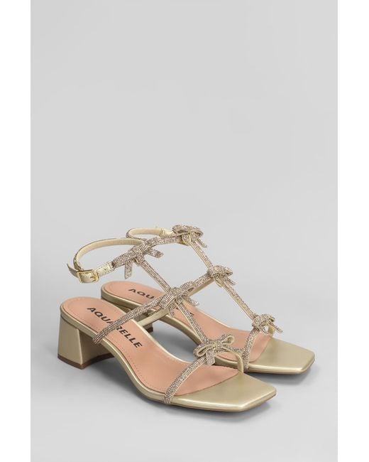 Bibi Lou Abby Sandals In Gold Leather in White | Lyst