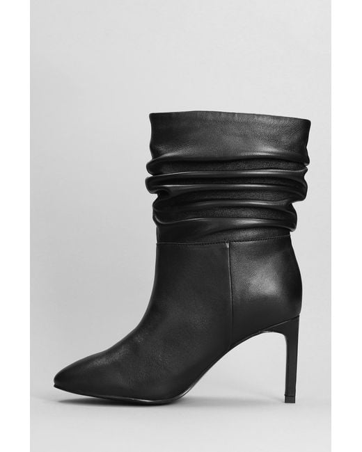 Bibi Lou High Heels Ankle Boots In Black Leather Lyst