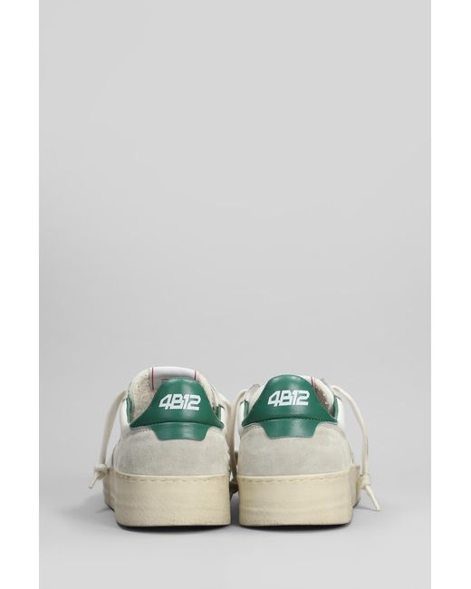 4b12 Hyper Sneakers In White Suede And Leather for Men | Lyst