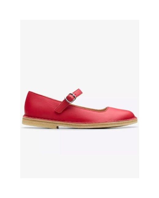 Clarks Leather Desert Jane Shoe in Red | Lyst UK