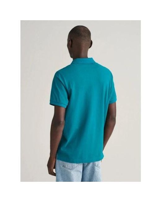 GANT Ocean Shield Logo Pique Polo Shirt in Blue for Men | Lyst UK