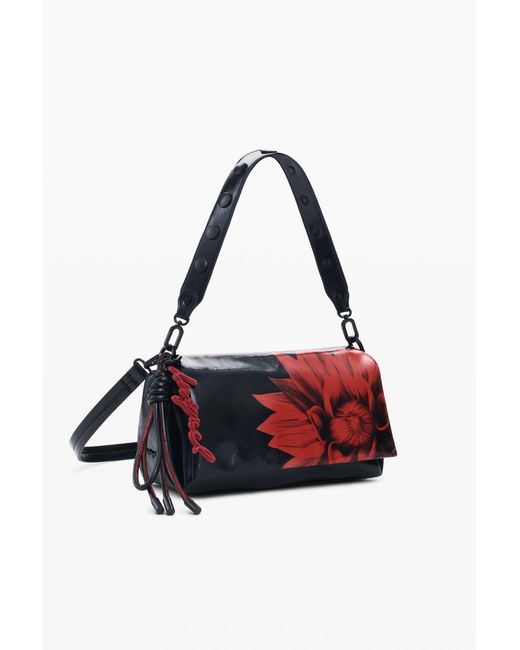 Desigual Medium Shiny Flower Flap Bag, Polyurethane in White | Lyst
