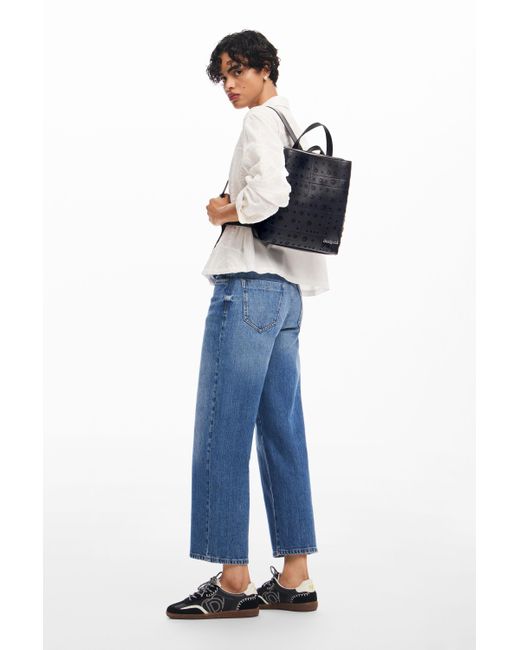 Desigual Circle Pattern Faux Leather Backpack in Black | Lyst