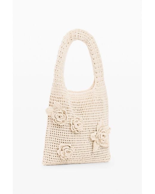 Desigual Crochet Bag With Flowers, Cotton in White | Lyst