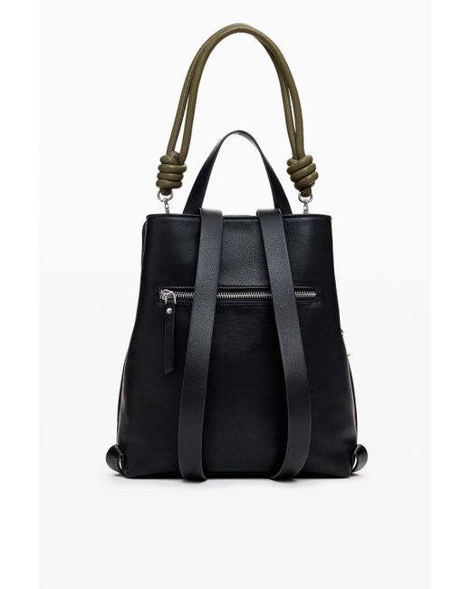 Desigual Circle Pattern Faux Leather Backpack in Black | Lyst