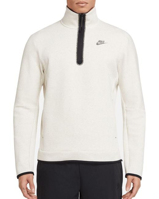Nike Tech Fleece 1/2 Zip Revival Sweatshirt in White for Men | Lyst