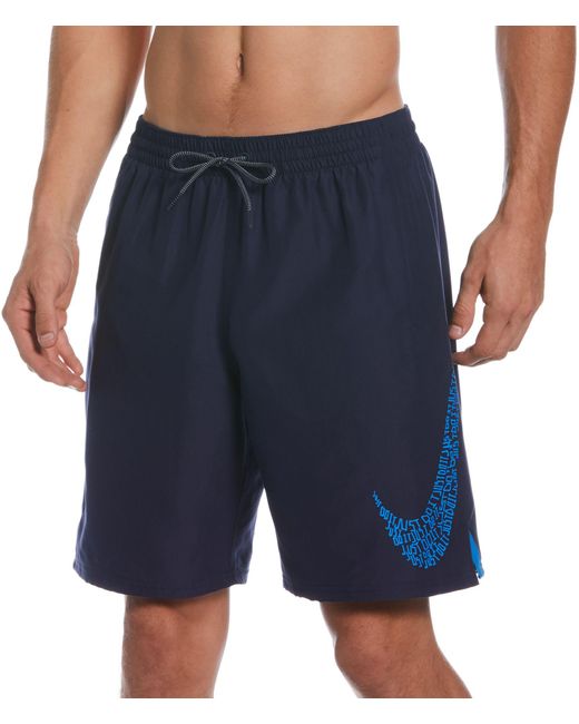 Nike Swim Jdi Swoosh 9 Volley Shorts In Midnight Navy Blue For Men Lyst