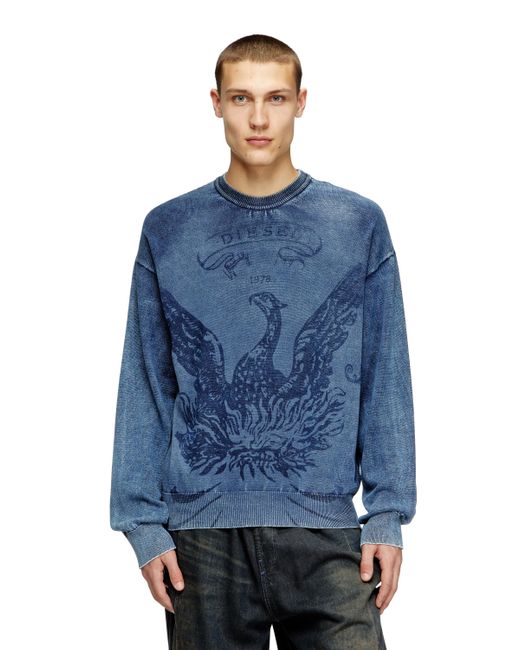 DIESEL Jumper With Phoenix Logo in Blue for Men | Lyst UK