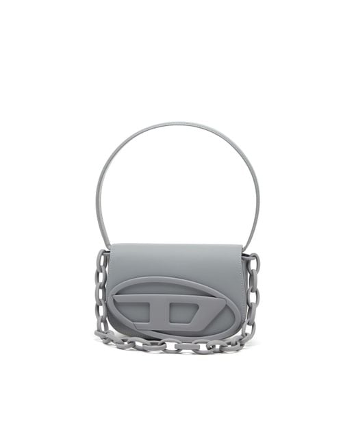 DIESEL 1dr-iconic Shoulder Bag In Matte Leather in Gray | Lyst