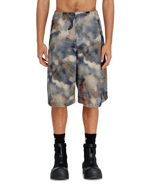 DIESEL Fluid Bermuda Shorts With All-Over Camo Print in Grey for Men ...