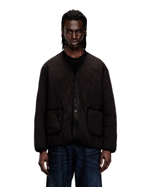 DIESEL Quilted Liner-Style Jacket in Black for Men | Lyst UK
