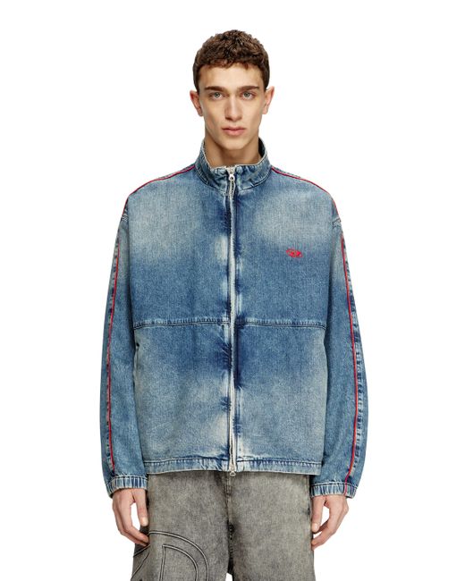 DIESEL Denim Jacket With Piping in Blue for Men | Lyst