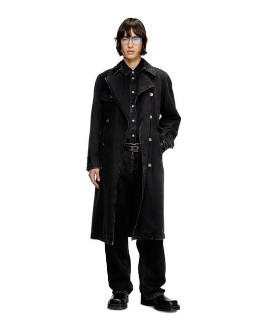DIESEL Trench Coat in Black for Men | Lyst