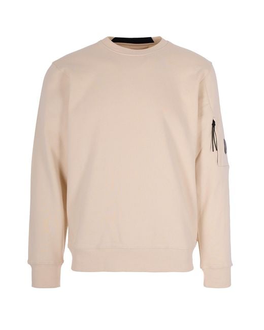 C.P. Company Felpa Diagonal Raised Fleece Frozen Dew in Natural for Men ...