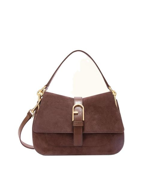 Furla Borsa Flow Mini Cioccolato in Brown | Lyst